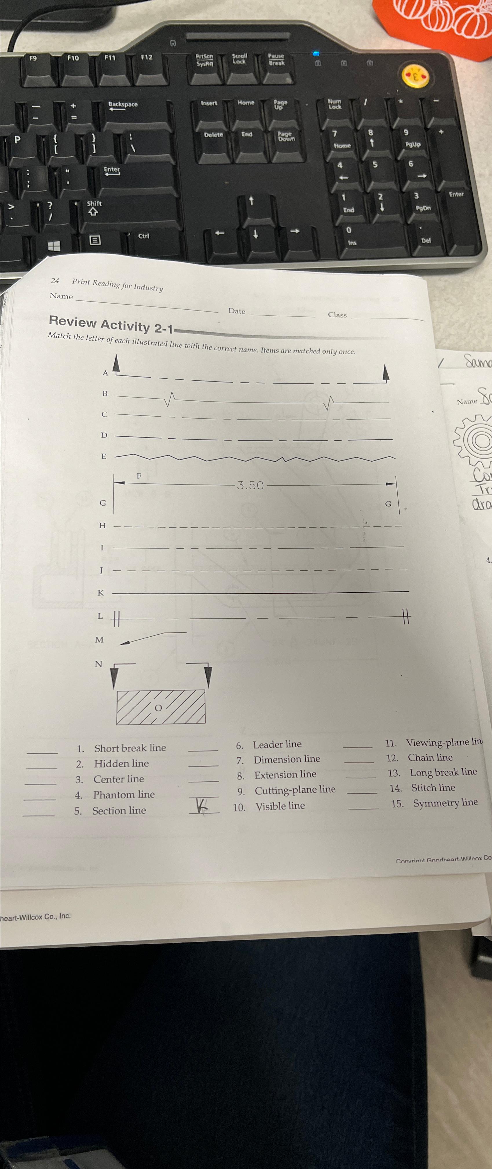 Solved 24 ﻿Print Reading for IndustryNameReview Activity | Chegg.com