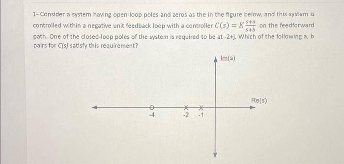 1 Consider A System Having Open Loop Poles And Zeros 