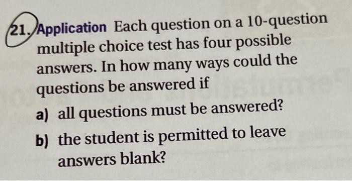 Solved 21. Application Each question on a 10-question | Chegg.com