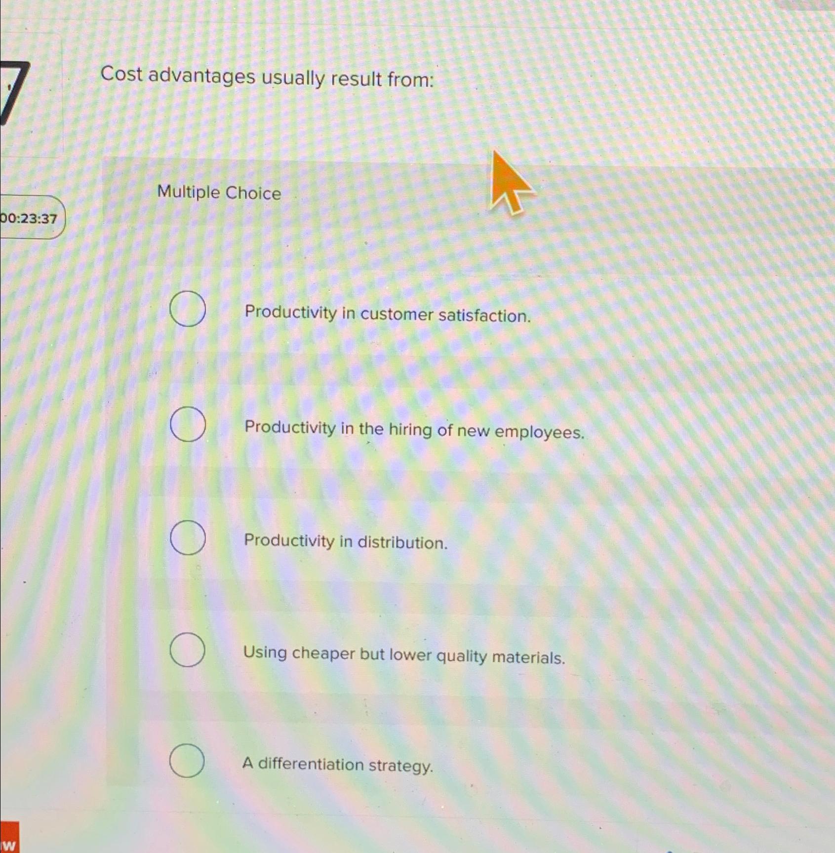Solved Cost advantages usually result from:Multiple | Chegg.com