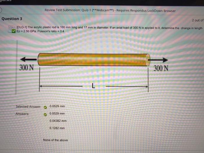 [CLO-1] The acrylic plastic rod is 100 mm long and 17 | Chegg.com