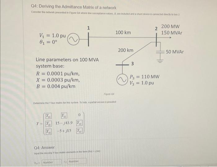 Solved Q4: Deriving the Admittance Matrix of a network | Chegg.com