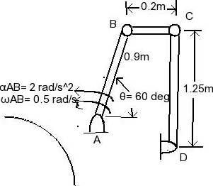 At the instant shown, arm AB has an angular velocity | Chegg.com