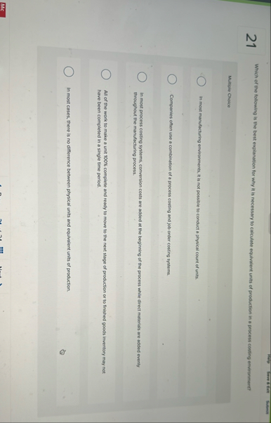 Solved 21 ﻿Which of the following is the best explanation | Chegg.com
