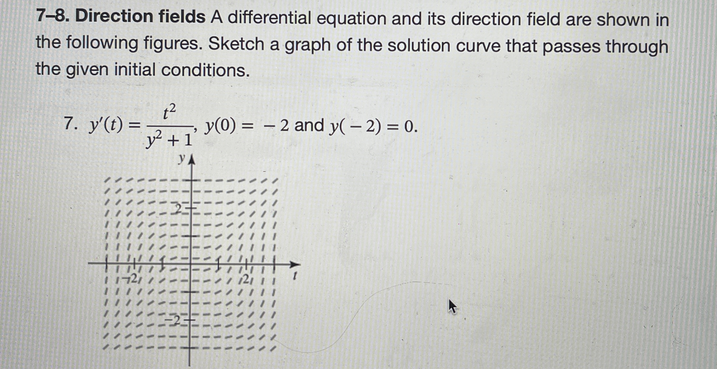 Solved 7-8. ﻿Direction fields A differential equation and | Chegg.com