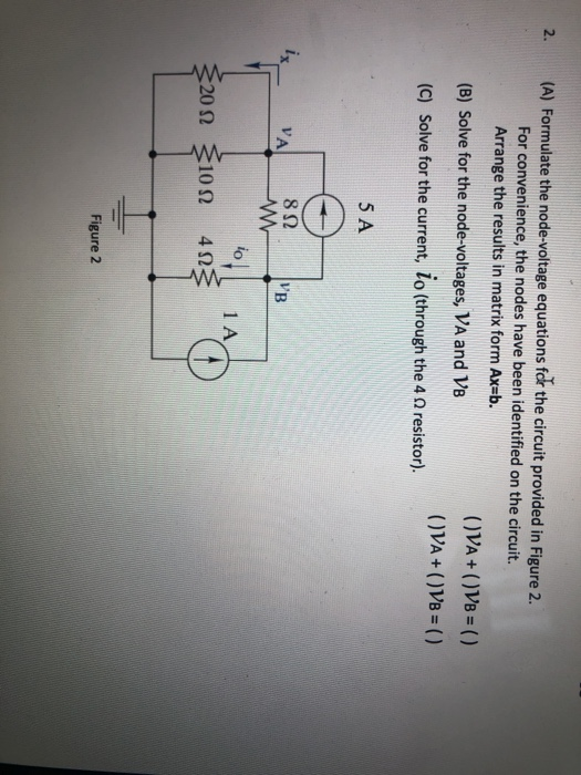 Solved 2. (A) Formulate the node-voltage equations for the | Chegg.com