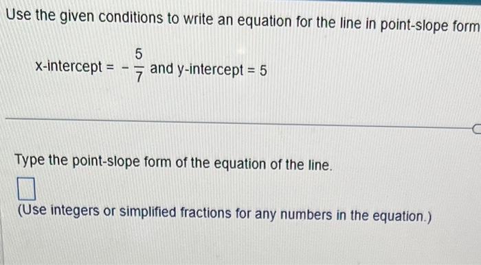 Solved Use the given conditions to write an equation for the | Chegg.com