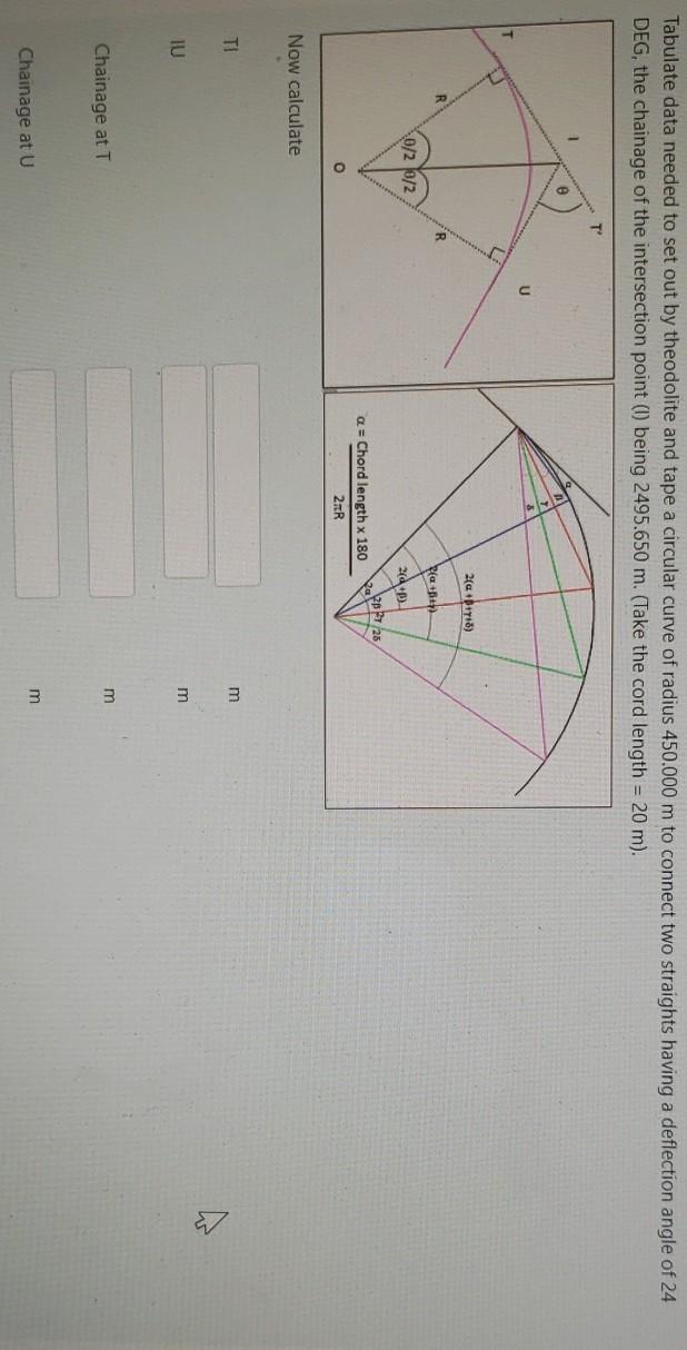 Solved Tabulate data needed to set out by theodolite and | Chegg.com