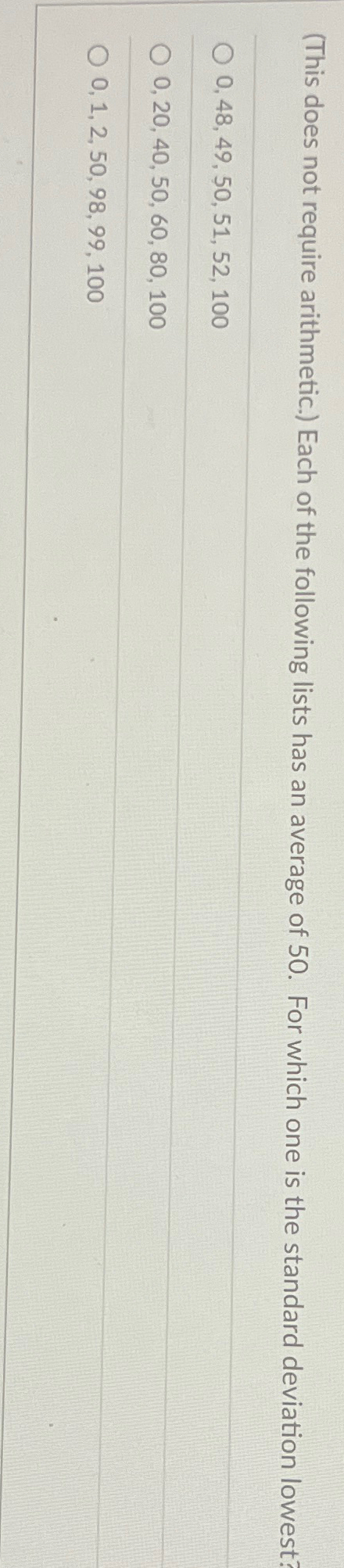 Solved (This does not require arithmetic.) ﻿Each of the | Chegg.com