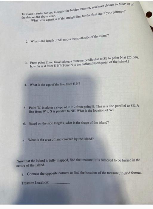 Solved Treasure Island MATH 2D, ANALYTICAL GEOMETRY | Chegg.com