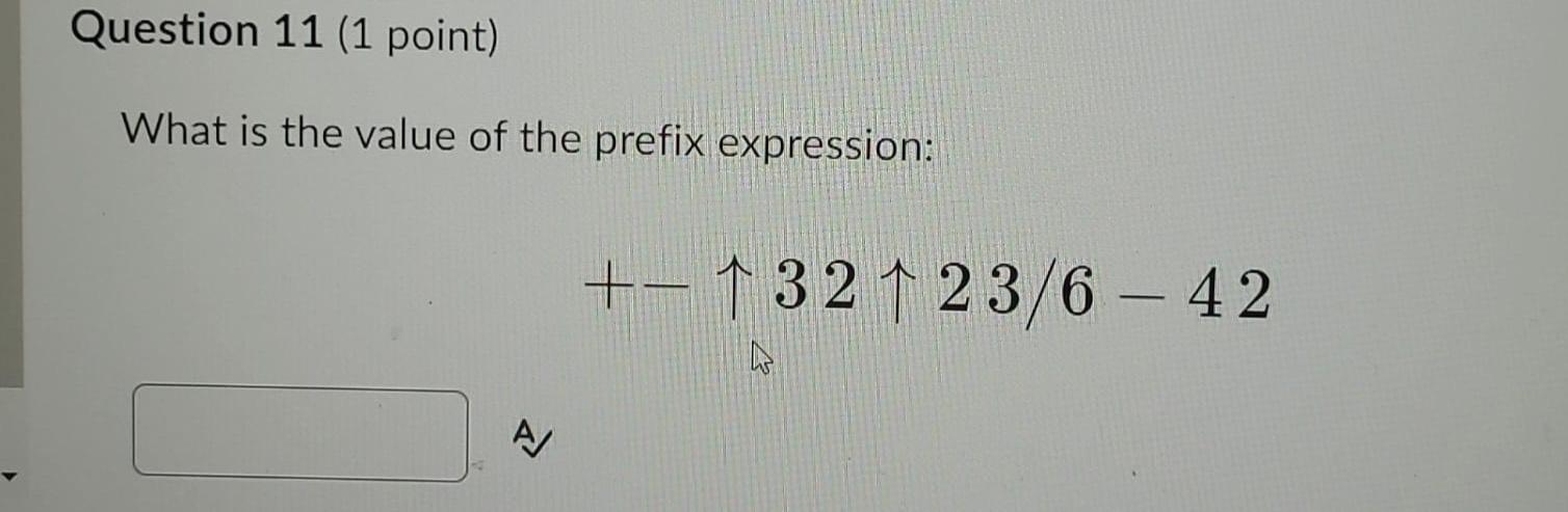 Solved Question 11 (1 ﻿point)What is the value of the prefix | Chegg.com