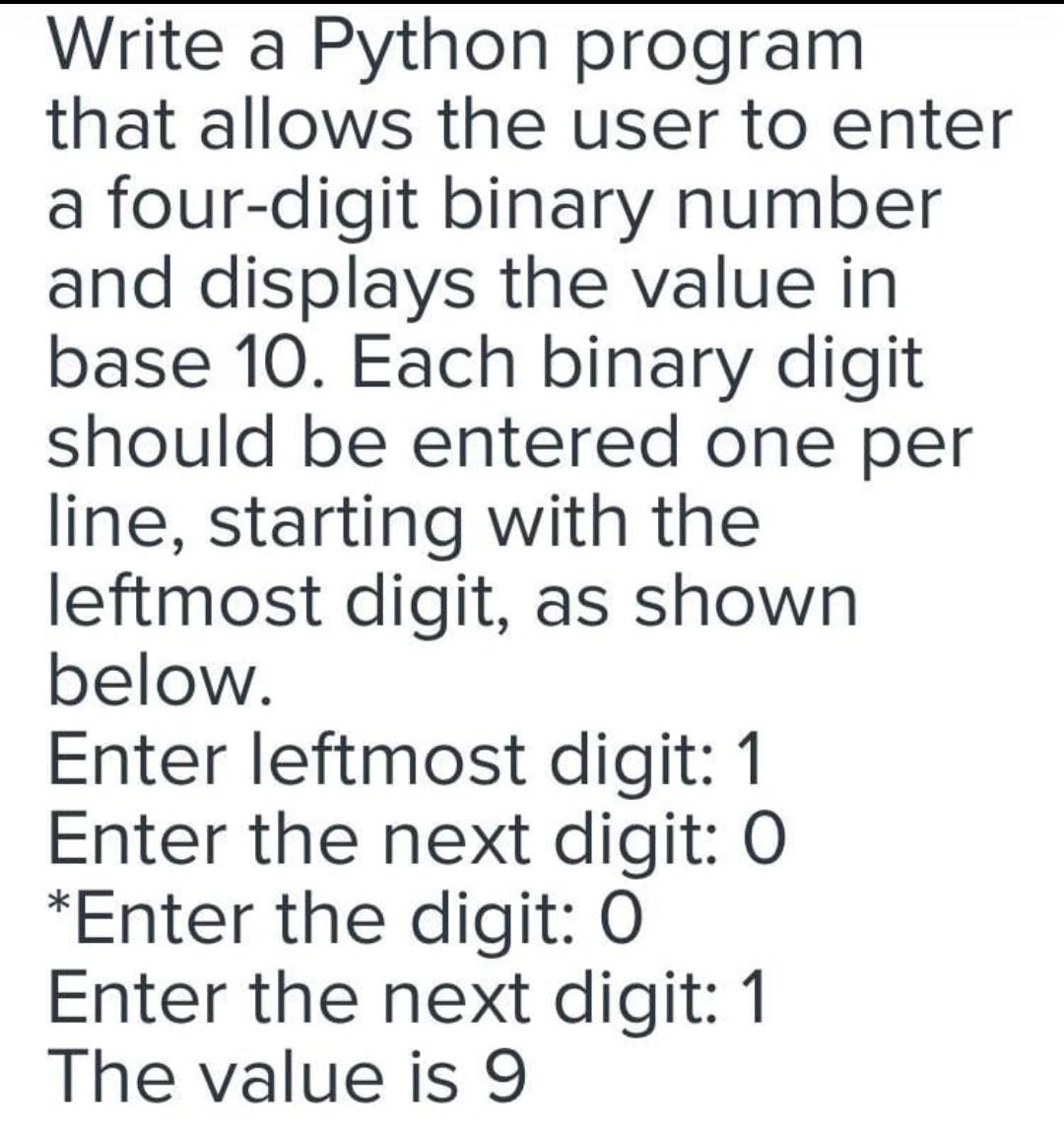 Solved Write A Python Program That Allows The User To Enter Chegg