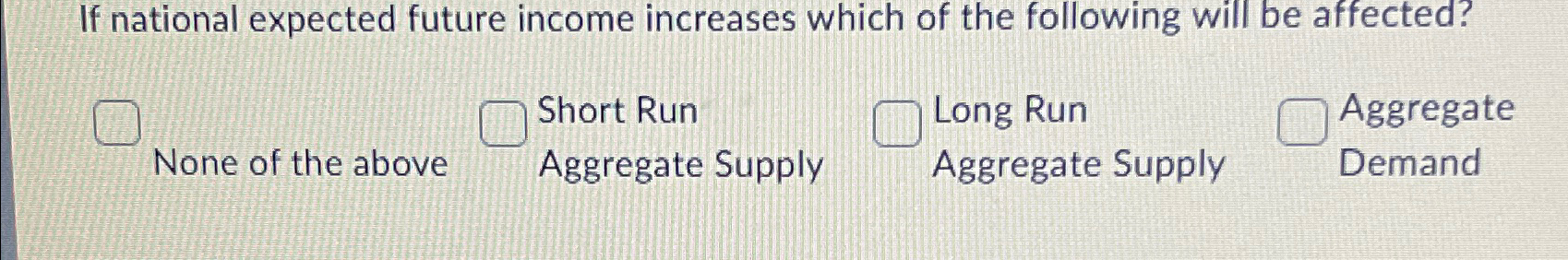 Solved If national expected future income increases which of | Chegg.com