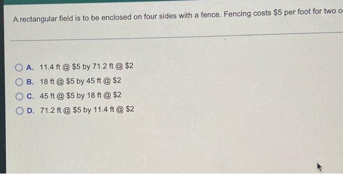 [Solved]: A rectangular field is to be enclosed on four side