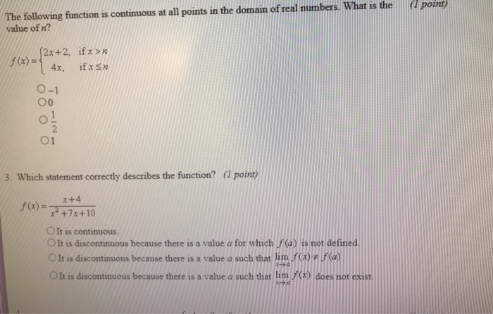 Solved sson 3: Continuity of Functions and Limits calculus B | Chegg.com