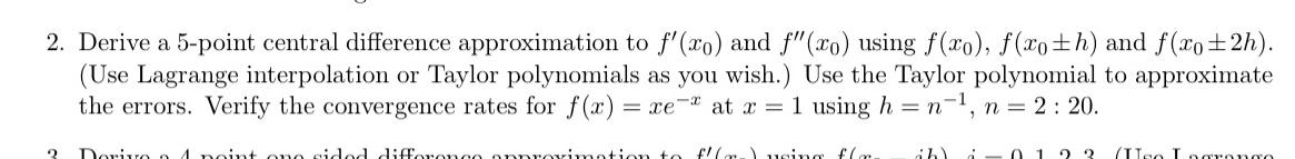 Solved Derive a 5-point central difference approximation to | Chegg.com