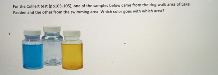 Solved For the Colilert test (pp103-105), one of the samples | Chegg.com