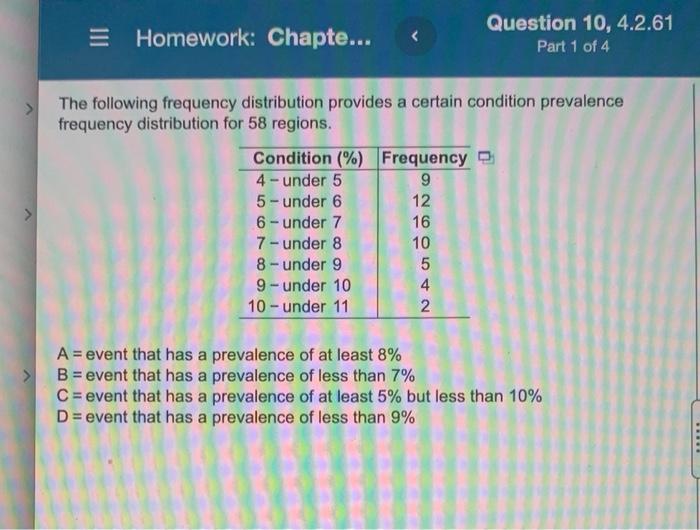 Solved E Homework: Chapte... Question 10, 4.2.61 Part 1 of 4 | Chegg.com Solved E Homework: Chapte... Question 10, 4.2.61 Part 1 of 4 | Chegg.com