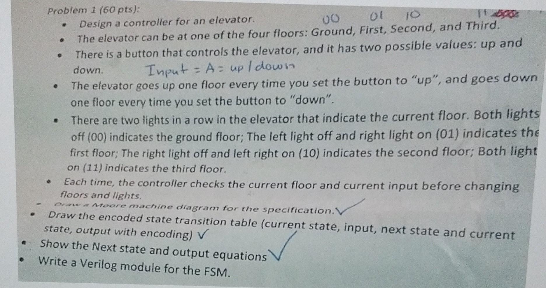 Solved Problem 1 (60pts): - Design a controller for an | Chegg.com