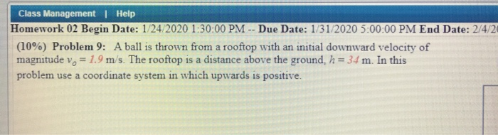 Solved Class Management | Help Homework 02 Begin Date: | Chegg.com