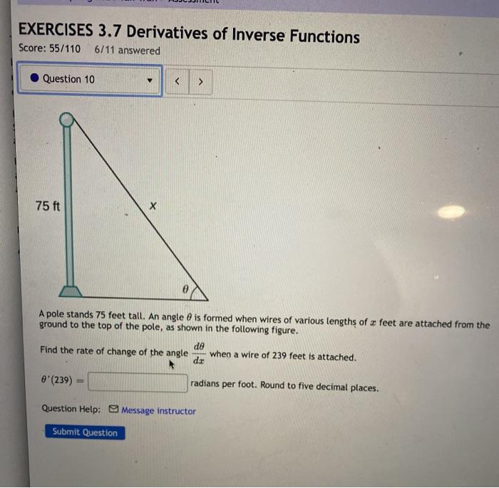 Solved EXERCISES 3.7 Derivatives of Inverse Functions Score: | Chegg.com