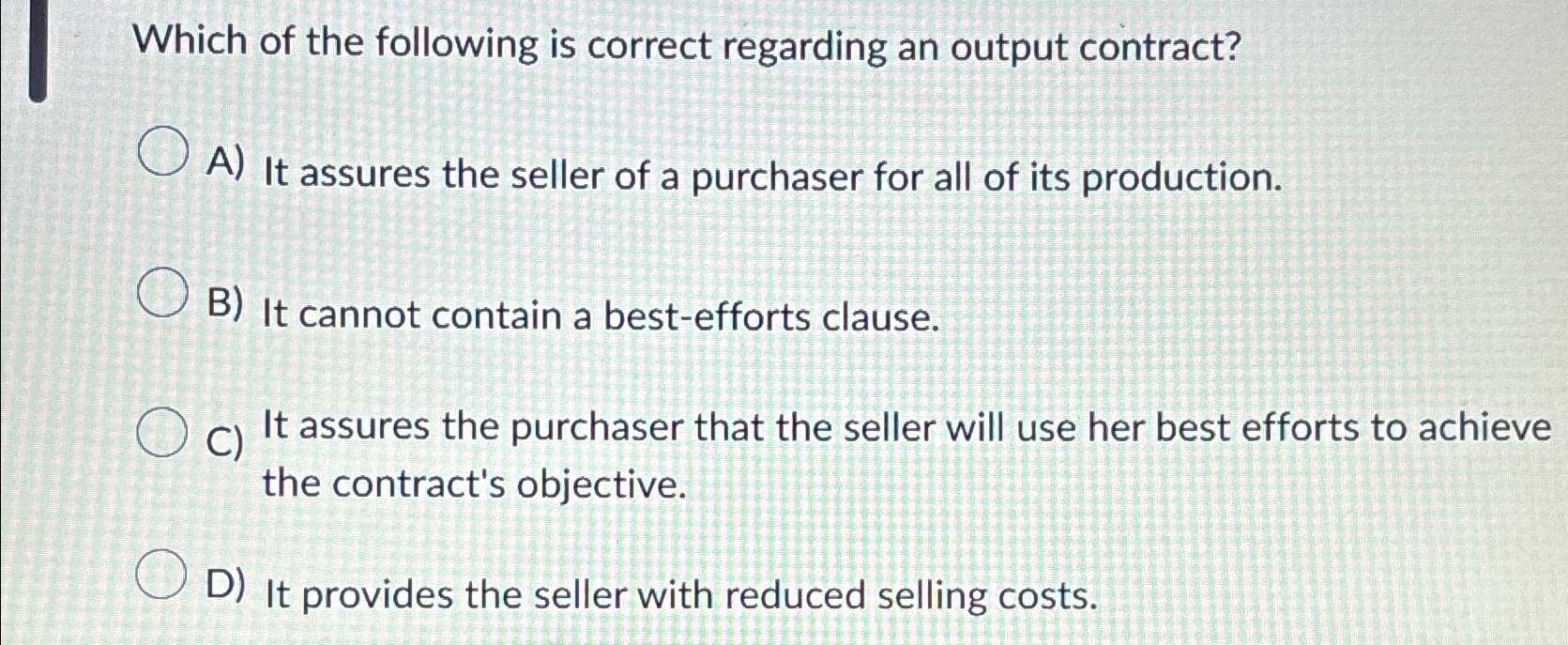 Solved Which of the following is correct regarding an output | Chegg.com