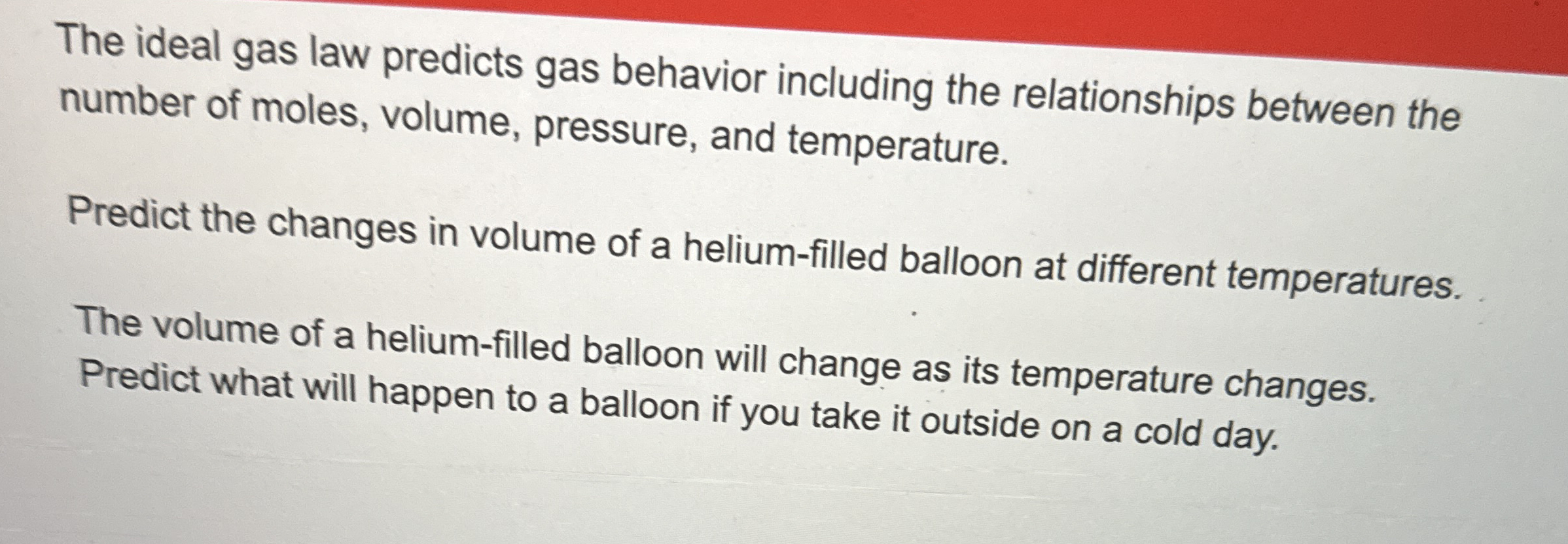 Solved e ideal gas law predicts gas behavior including the | Chegg.com