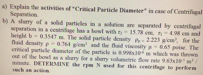 Solved a) Explain the activities of "Critical Particle | Chegg.com