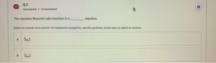 Solved Q.2 Homework – Unanswered The reaction Beyond Labz | Chegg.com