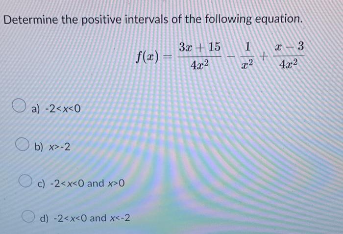 Solved Determine the positive intervals of the following | Chegg.com