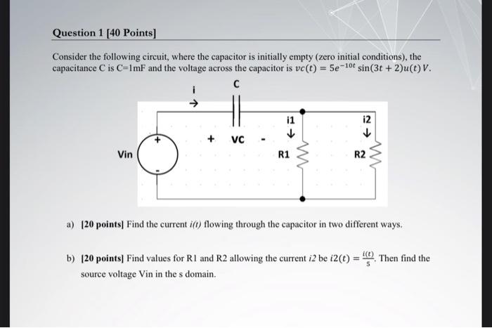 Solved Question 1 [40 Points] Consider the following | Chegg.com