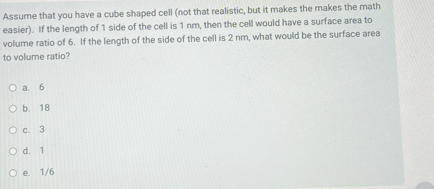 Solved Assume that you have a cube shaped cell (not that | Chegg.com