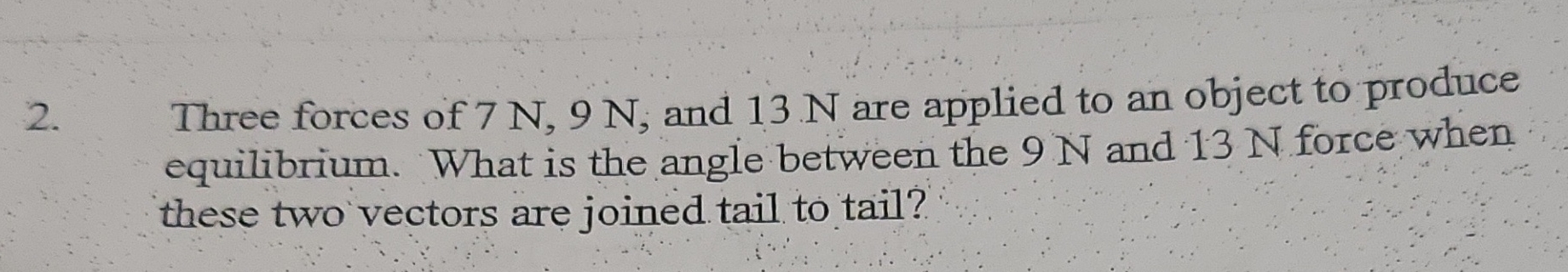 Solved Three forces of 7N,9N, ﻿and 13N ﻿are applied to an | Chegg.com