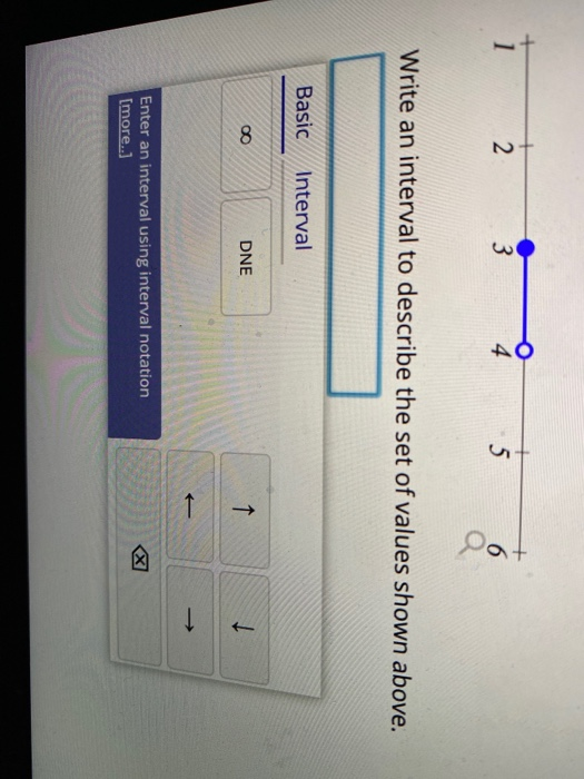 Solved 1 2 3 Ot 5 6 Write an interval to describe the set of | Chegg.com