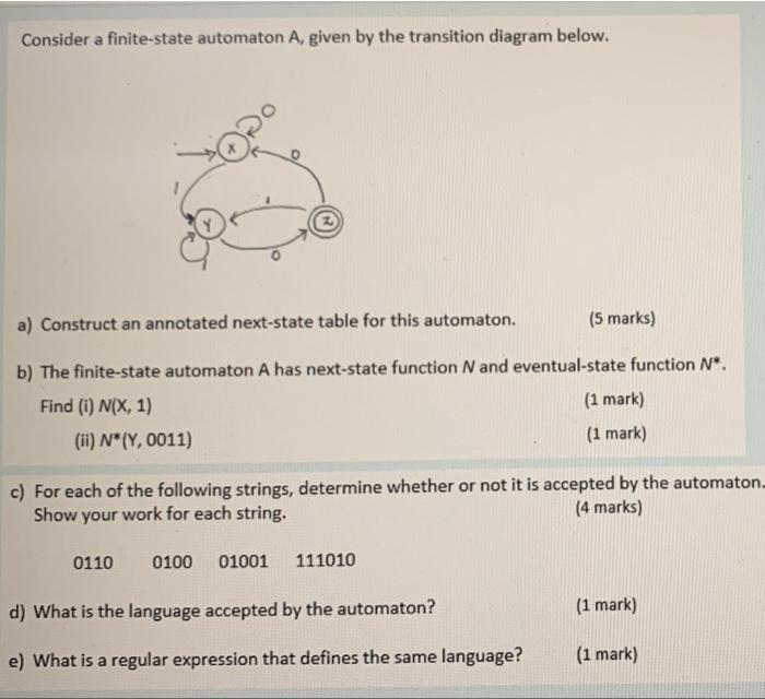 Solved Consider a finite-state automaton A, given by the | Chegg.com