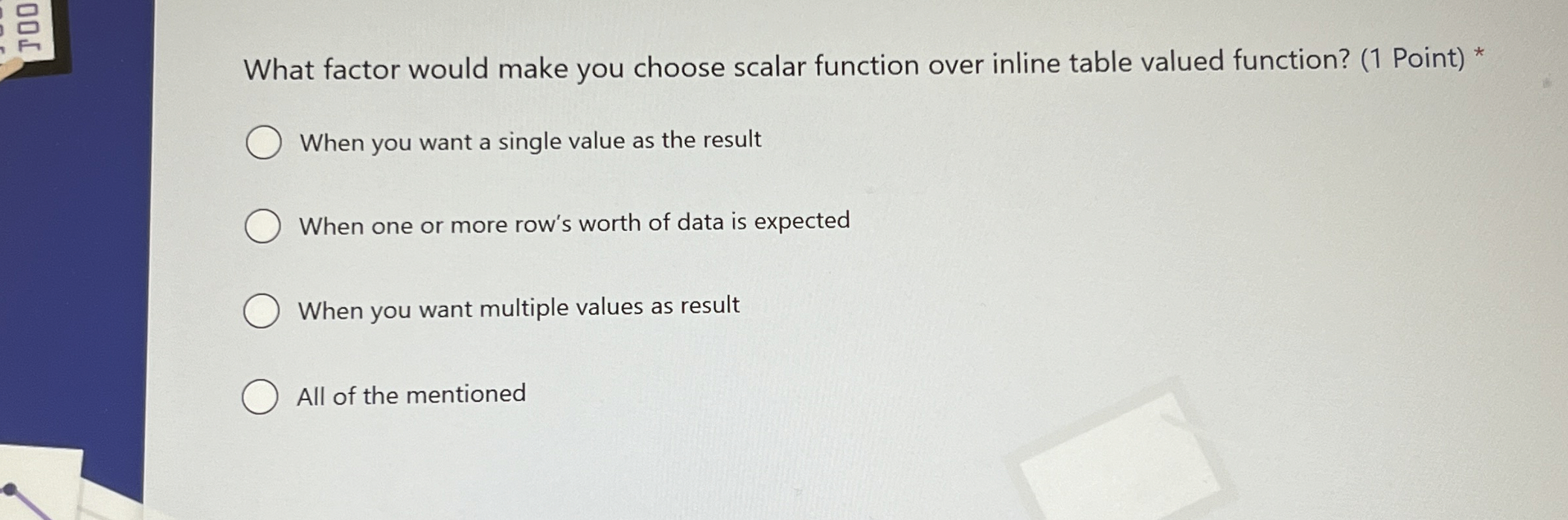 Solved What factor would make you choose scalar function | Chegg.com