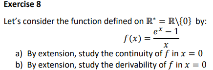 Solved Exercise 8Let's consider the function defined on | Chegg.com