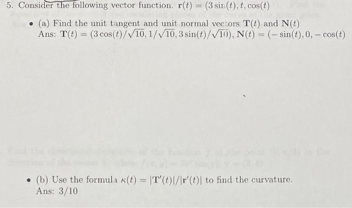 Solved Consider the following vector function. | Chegg.com