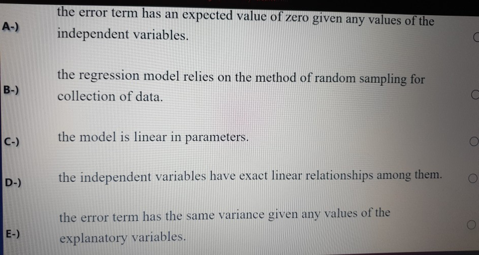Solved The Gauss-Markov theorem will not hold if | Chegg.com