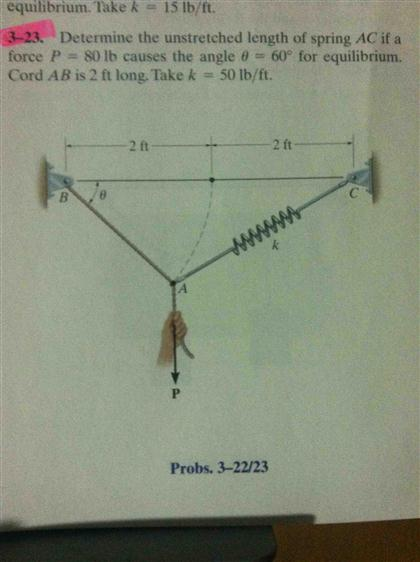 Solved Determine the unstretched length of spring AC if a | Chegg.com
