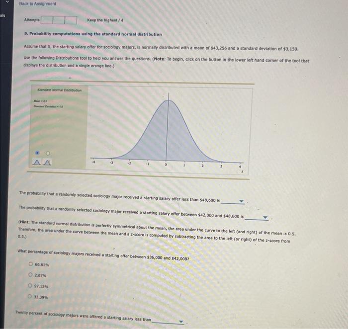 Solved 9. Probability computations using the standard normal | Chegg.com