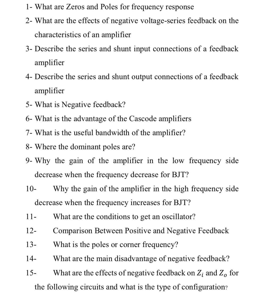 Solved 1- What are Zeros and Poles for frequency response 2- | Chegg.com