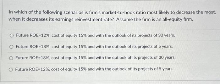 Solved In which of the following scenarios is firm's | Chegg.com