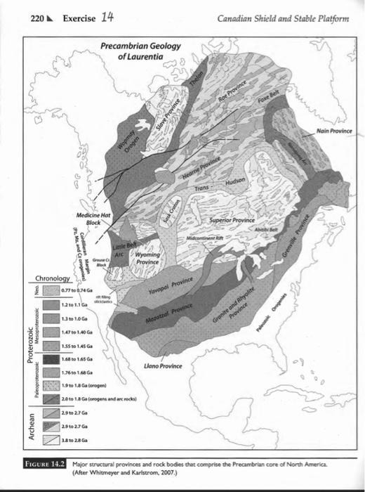 Solved 220 - Exercise 14 Canadian Shield and Stable Platform | Chegg.com
