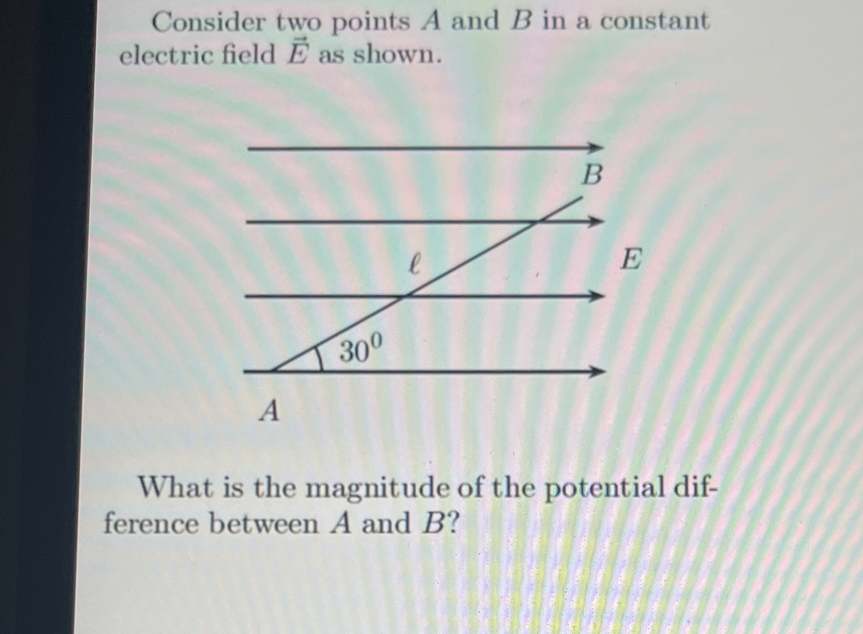 Solved Consider two points A and B ﻿in a constant electric | Chegg.com