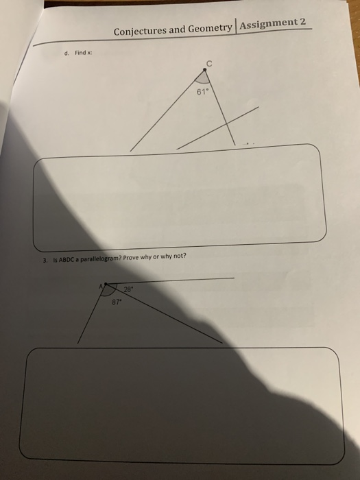 Solved Conjectures and Geometry Assignment 2 b. Find x: A | Chegg.com