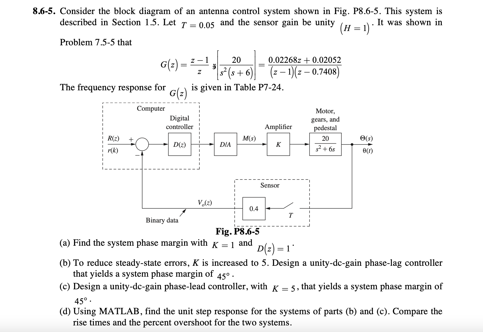 (a) Design a PI controller for Problem 8.6-5(b).(b) | Chegg.com (a) Design a PI controller for Problem 8.6-5(b).(b) | Chegg.com