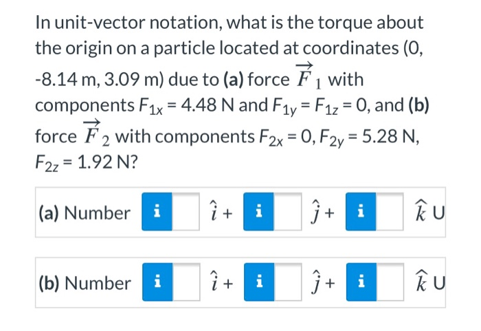 Solved In unit-vector notation, what is the torque about the | Chegg.com