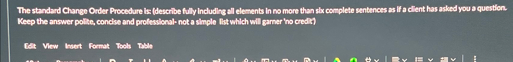 Solved The standard Change Order Procedure is: (describe | Chegg.com