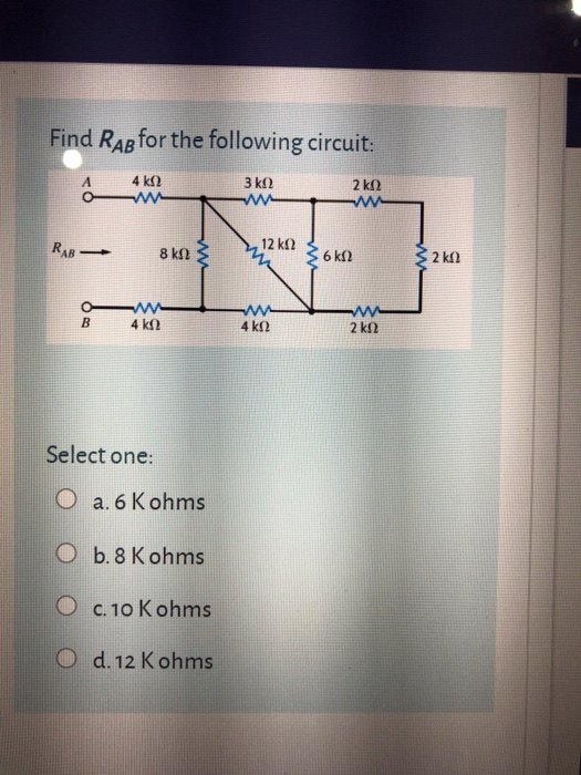 Solved Find Rag for the following circuit: 4 ΚΩ 3 ΚΩ 2 ΚΩ | Chegg.com